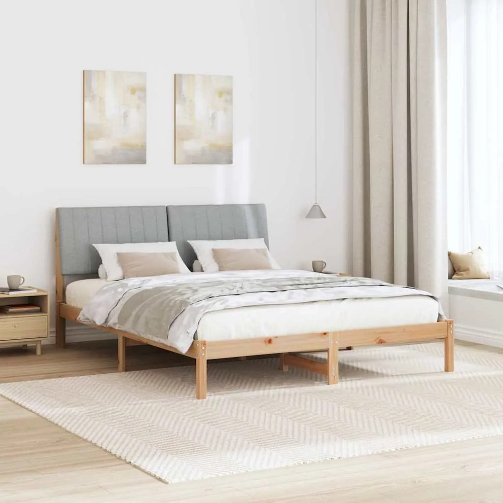 Rám postele s čelo Hnědá 160 x 200 cm Masivní borové dřevo 3394408