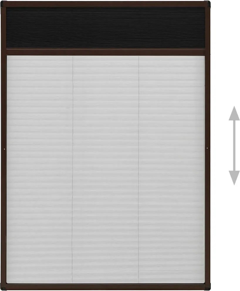 Plisovaná okenní síť proti hmyzu hliník hnědá 80 x 120 cm 148655