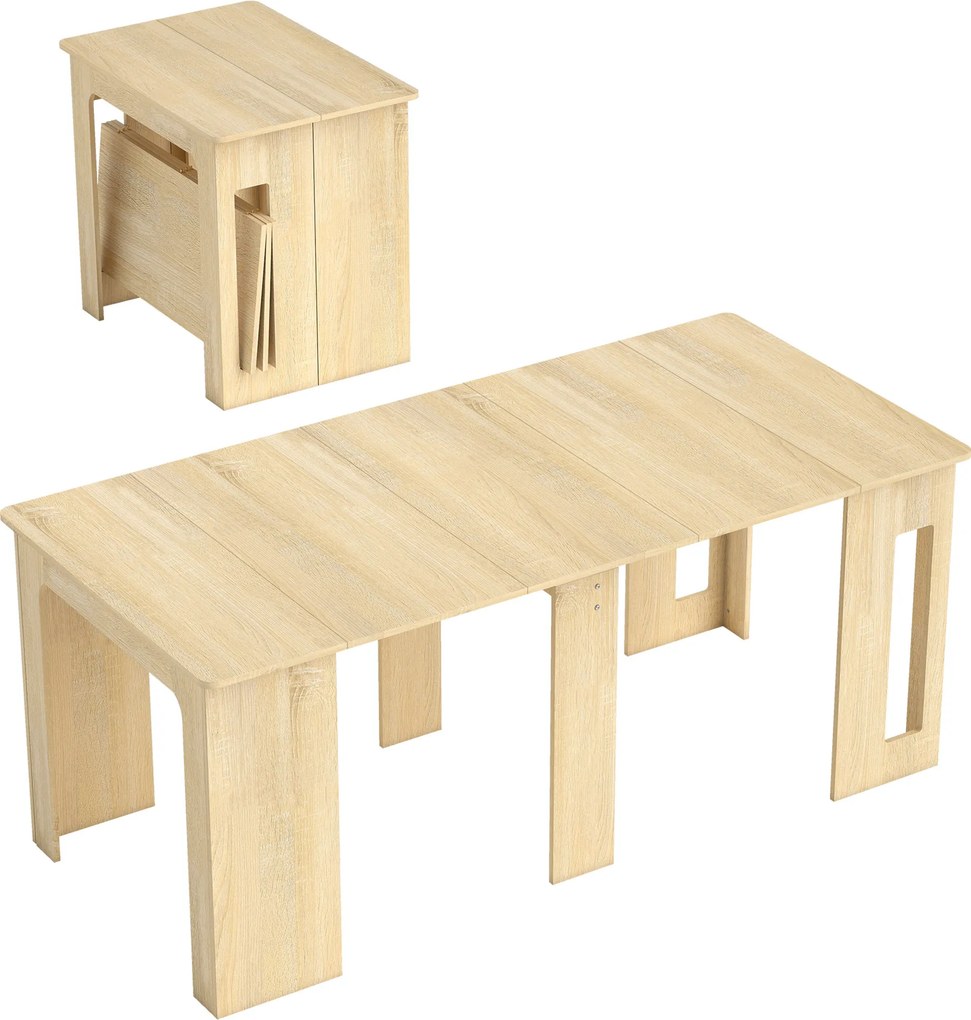 HOMCOM Jídelní stůl, skládací stůl, rozkládací kuchyňský stůl, jídelní stůl, dřevotřískové desky, 60-180 x 85 x 75 cm, přírodní