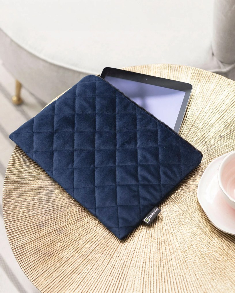 Pouzdro na tablet Velvet barva tmavě modrá látka lesklé, sametová