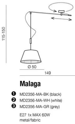 Skandinávský lustr Malaga