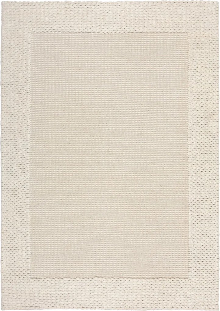 Kusový koberec Rue Plait Natural, 200x290, biela, obývacia izba, Flair Rugs