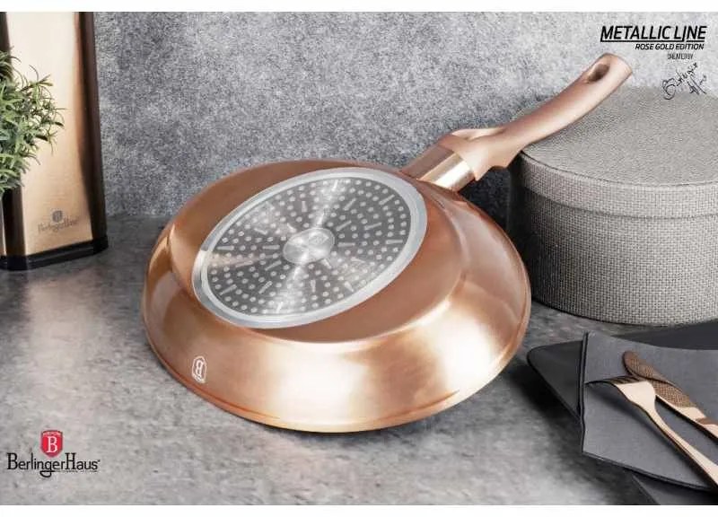 BERLINGERHAUS Pánev na ryby a steaky s mramorovým povrchem 35 cm Rosegold Metallic Line BH-7170