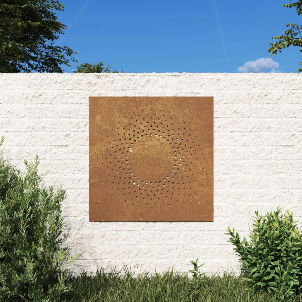 vidaXL Zahradní nástěnná dekorace 55 x 55 cm cortenová ocel Slunce [824491]