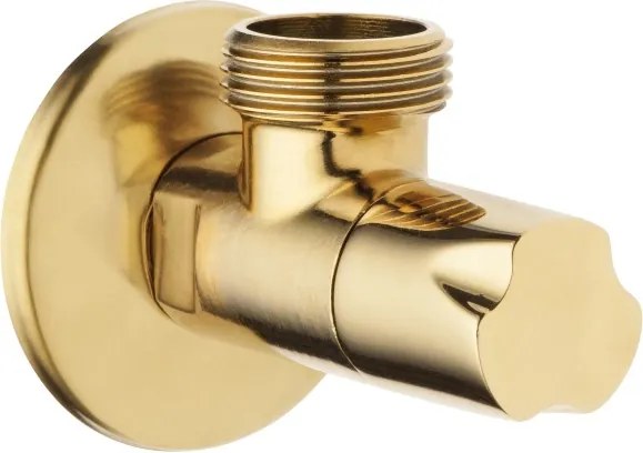 Invena Invena, úhlový ventil s keramickou hlavou 1/2" X 1/2", zlatá lesklá, INV-ZW-49-01Z-W