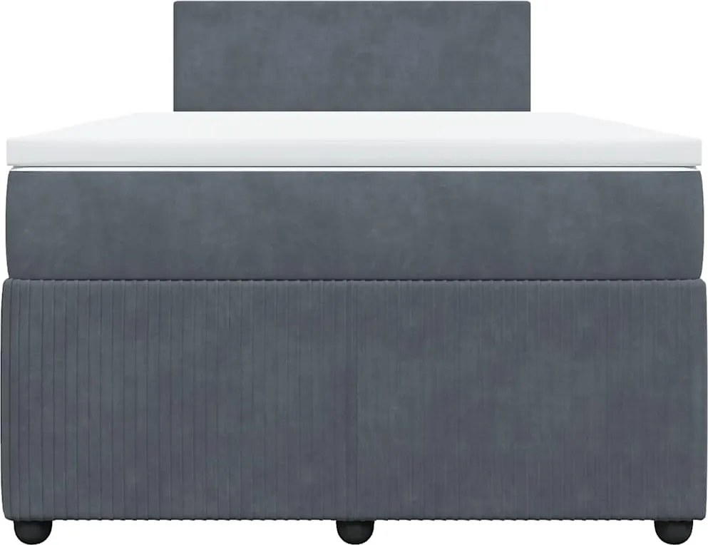 Box spring postel s matrací tmavě šedý 120x190 cm samet 3287681