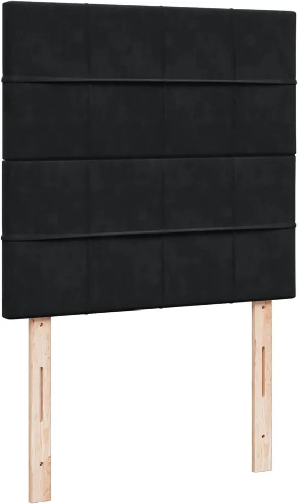 Box spring postel s matrací černá 100x200 cm samet 3293136