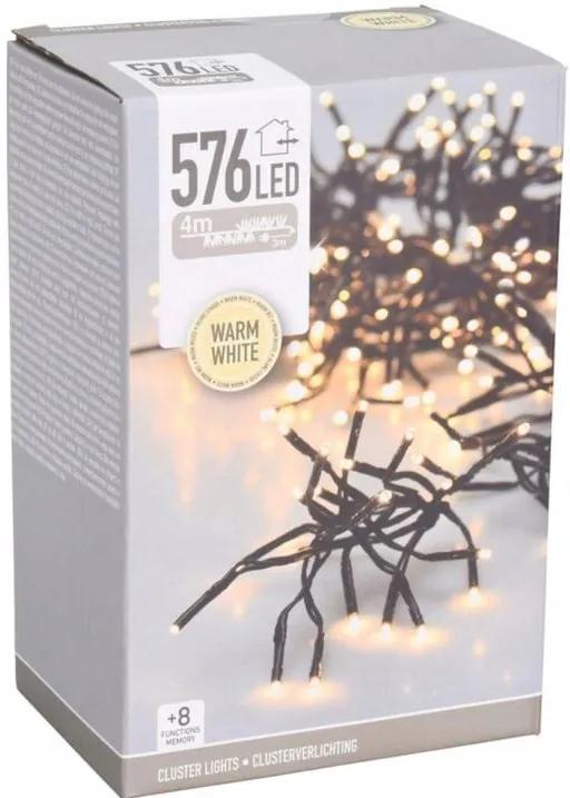 Bestent Vánoční světelný řetěz 4m 576 LED teplá bílá s časovačem
