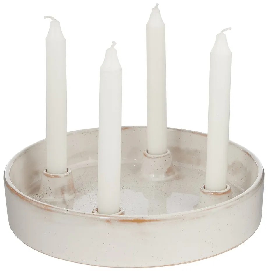 ADVENT Svícen na 4 svíčky 25 cm - bílá