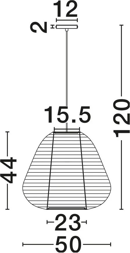 Bílé lněné závěsné svítidlo ø 50 cm Linnet – Nova Luce