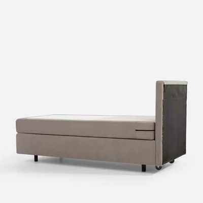 Šedá postel boxspring s matrací SILLA 90x200 cm