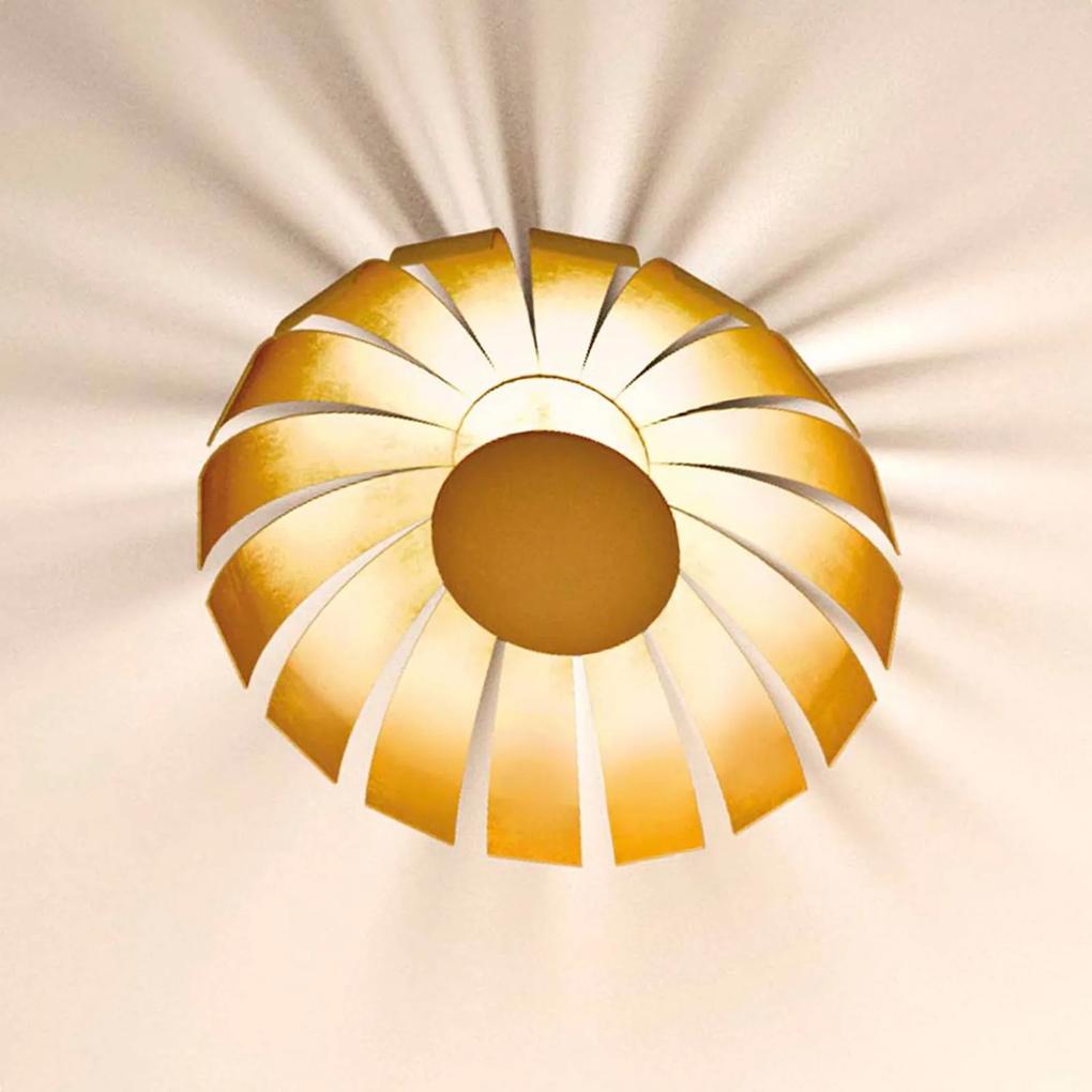 Pozlacené LED designové stropní světlo Loto, 20 cm