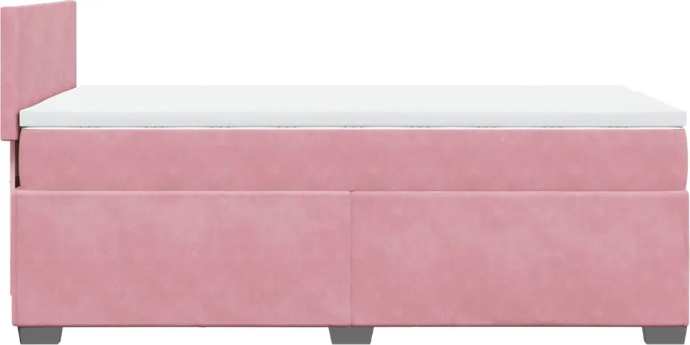 Box spring postel s matrací růžová 90x200 cm samet 3288509