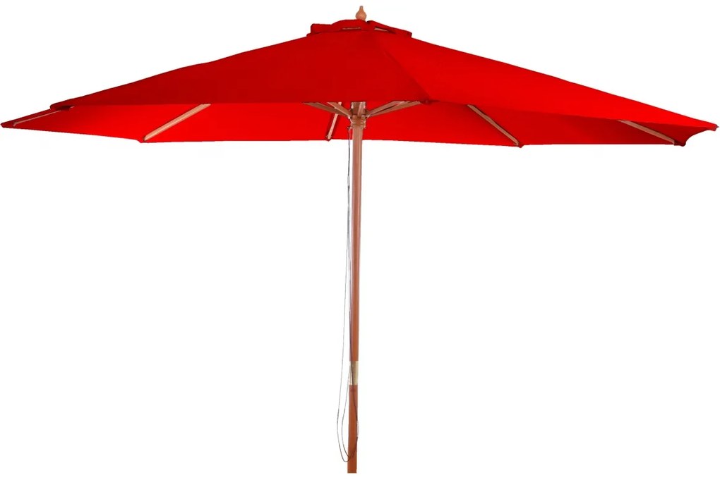 Slunečník Florida Ø 3,5m - polyester/dřevo 7kg - bordeaux