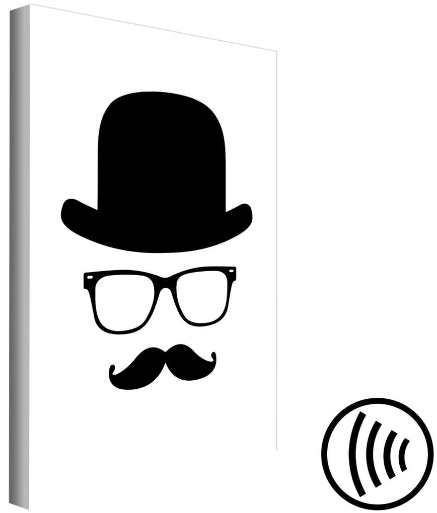 Obraz Muž v klobouku (1-dílný) - Černobílý grafický motiv