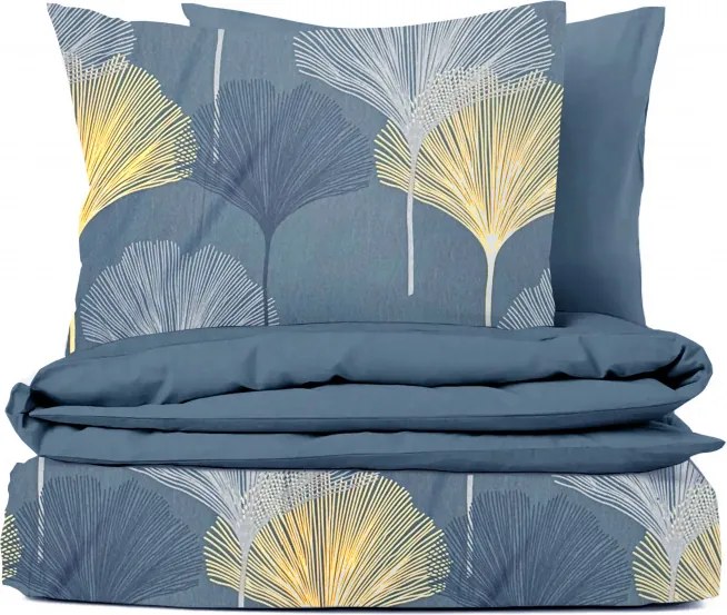 Ervi Bavlněné povlečení oboustranné - Botanic Luxe / modré