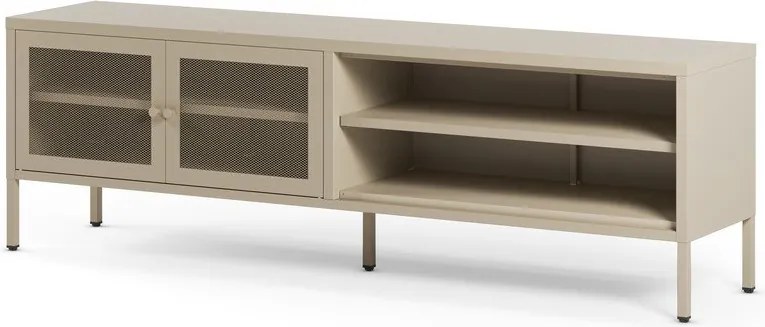 Krémový kovový TV stolek 160x50x35 cm Fayna – Marckeric