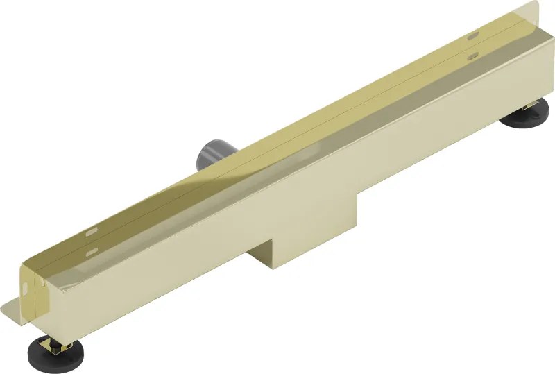 Mexen Flat nerezový sprchový žlab na zeď 70 cm vzor 2v1, zlatá, 1530070