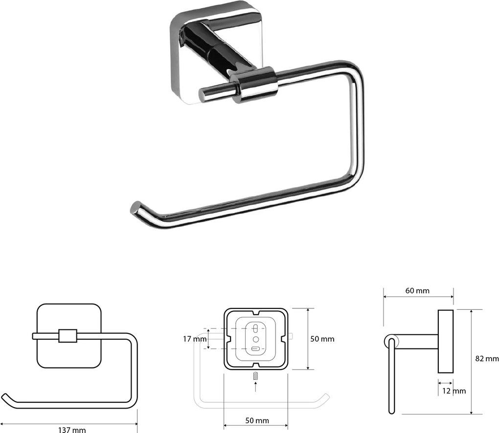 Sapho Sapho, INSIA držák toaletního papíru bez krytu, chrom, IS017