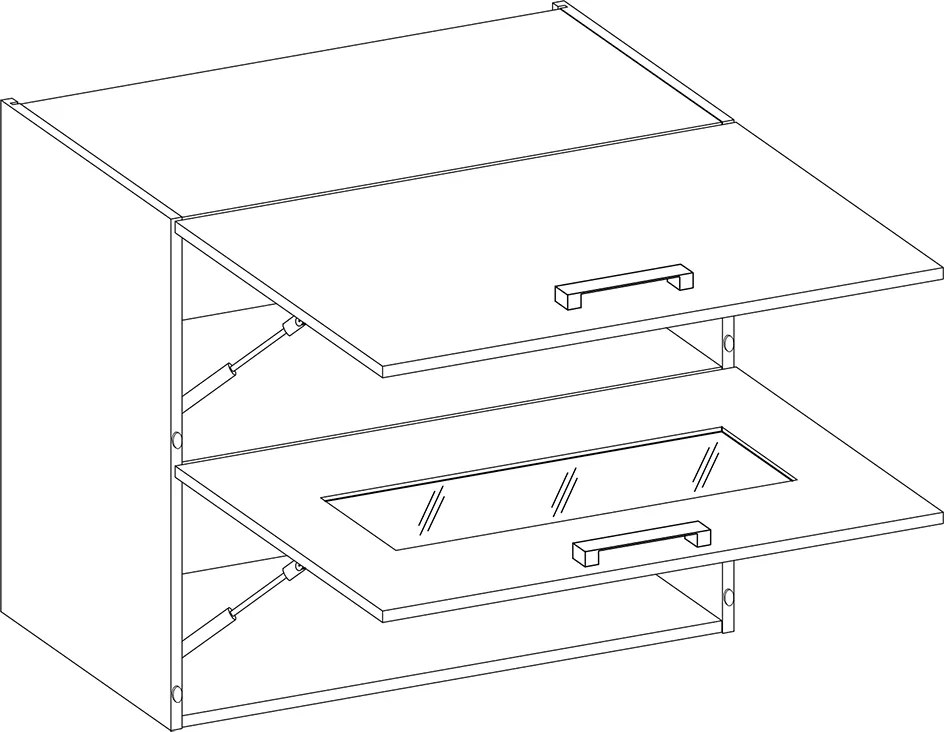 BORDEAUX bb | horní skříňka 80 GUS-72 2F výklopná | 80 cm | dub bordeaux