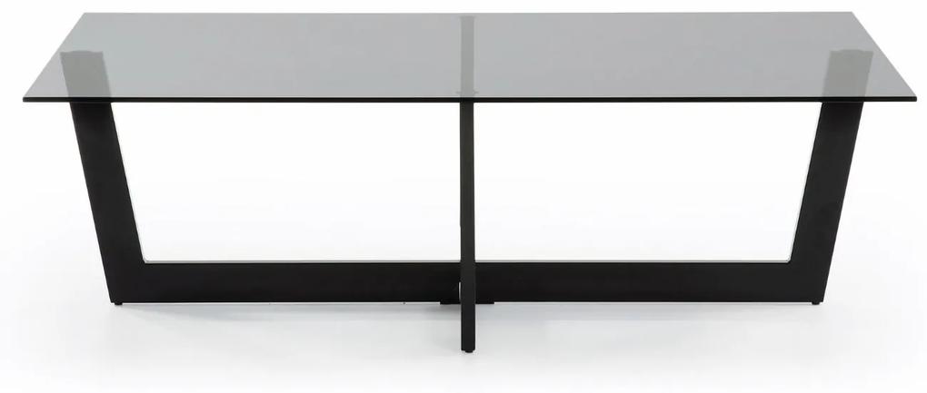 Kouřově šedý skleněný konferenční stolek Kave Home Plam 120 x 70 cm