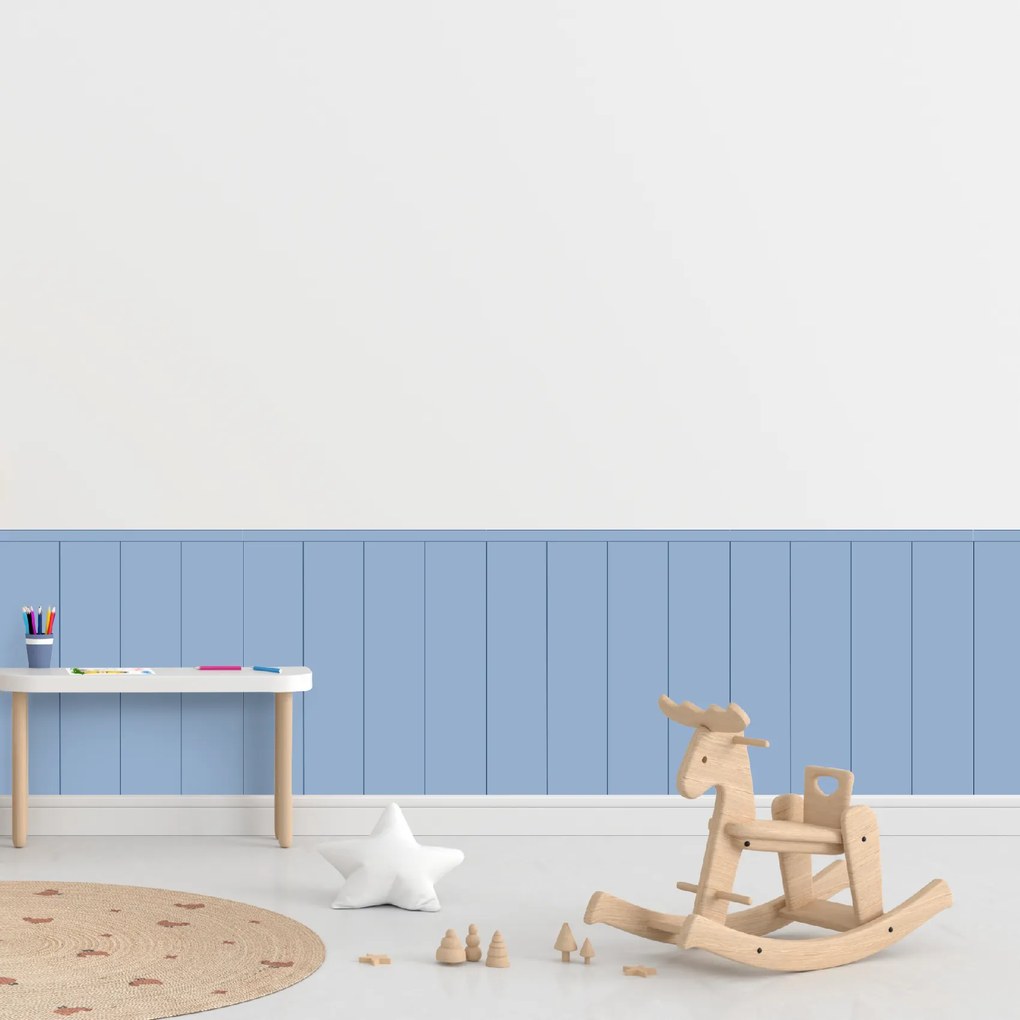PIPPER. Textilní samolepící tapeta - Obdélník - Tmavě modrá barva Barva: Bledá, Velikost: 60cm