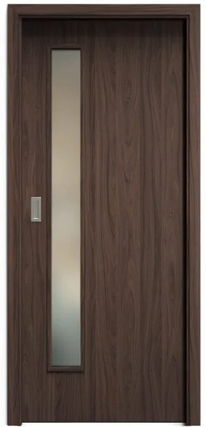 SAPELI ELEGANT KOMFORT M60 - CPL LAMINÁT - POSUVNÉ DVEŘE VČ. ZÁRUBNĚ - Ořech Průchozí šířka (cm): 110, Průchozí výška (cm): 210, Typ skla: Čiré sklo