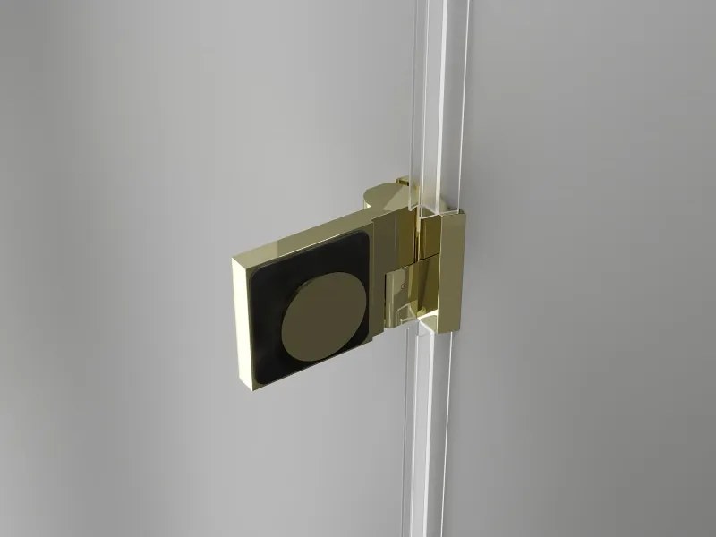 Mexen Lunar-B Duo, výklopný sprchový kout 100 x 70 cm, 8mm čiré sklo, zlatý profil, 832-100L-070P-50-00