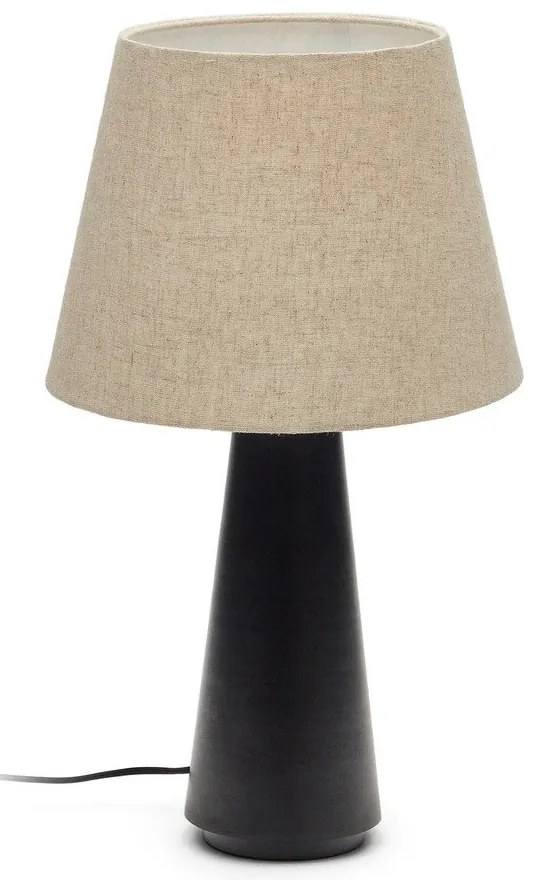 Černo-béžová stolní lampa s textilním stínidlem (výška 60 cm) Torrent – Kave Home