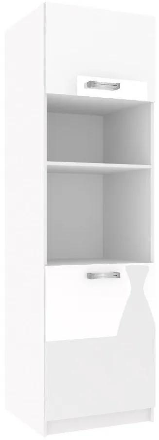 Vysoká kuchyňská skříňka Belini pro vestavnou troubu 60 cm bílý lesk  INF SSP60/0/WT/W/0/D