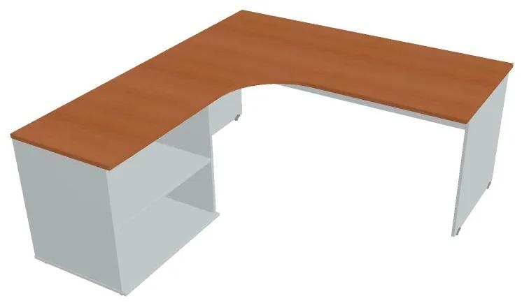 Sestava stolu a skříně pravá 180 cm - Hobis Gate GE 1800 60 H P Dekor stolové desky: třešeň, Dekor lamino podnože: šedá