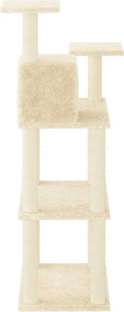 Škrabadlo pro kočky se sisalovými sloupky krémové 118,5 cm 171427