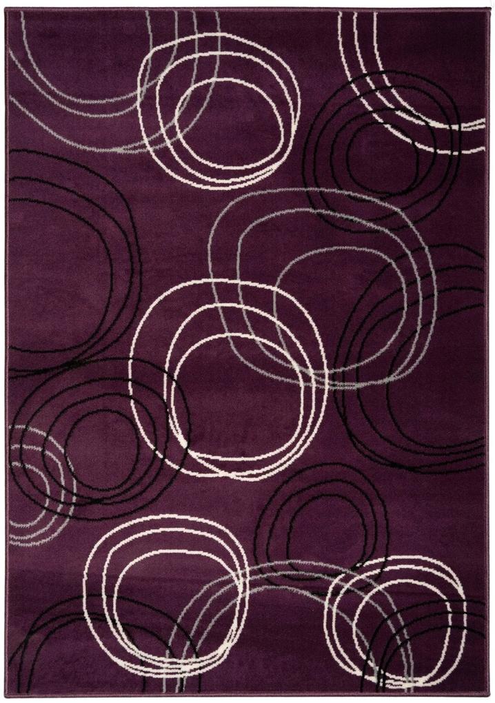 Alfa Carpets  Kusový koberec Kruhy lila - 190x280 cm
