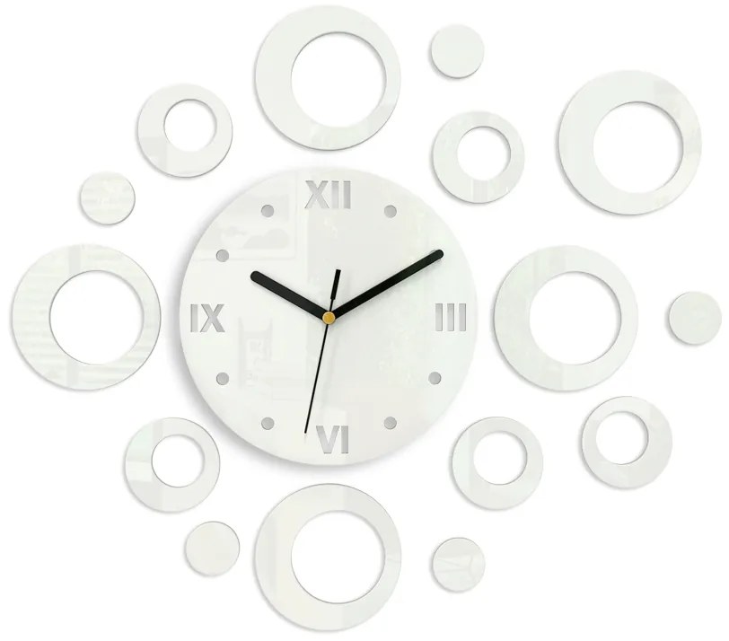 3D Nalepovací hodiny Circle bílé