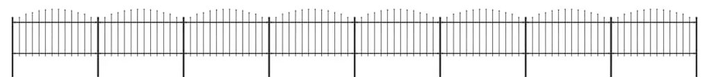 277737 vidaXL Zahradní plot s hroty ocel (1,25–1,5) x 13,6 m černý