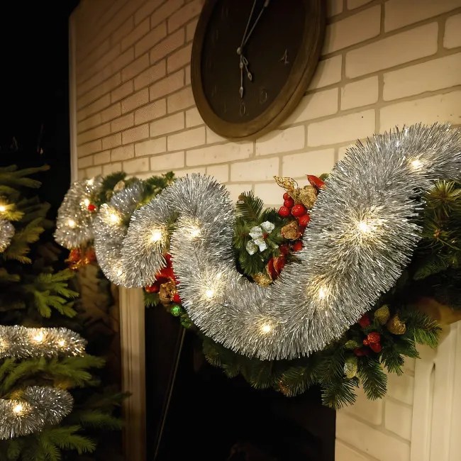 LED vánoční girlanda na stromek stříbrná