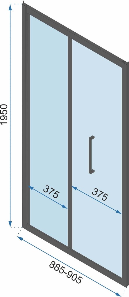 Rea Rapid Swing, 3-stěnový sprchový kout 100 (dveře) x 100 (stěna) x 100 (stěna) x 195 cm, 6mm čiré sklo, zlatý lesklý profil, KPL-09400