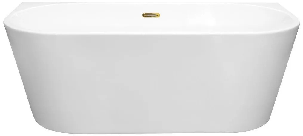 BESCO Volně stojící vana VICA NEW bílá, sifon s napouštěním přepadem Barva - Bílá, Barva sifonu - Chrom, Rozměr vany - 150 × 80 cm - VANVIC150NN