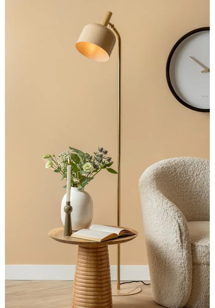 Světle hnědá stojací lampa s kovovým stínidlem (výška 164 cm) Smart – Leitmotiv