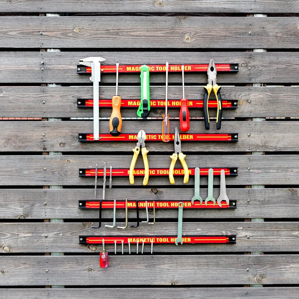 Costway Sada 12 magnetických lišt na nářadí, délka 46 cm