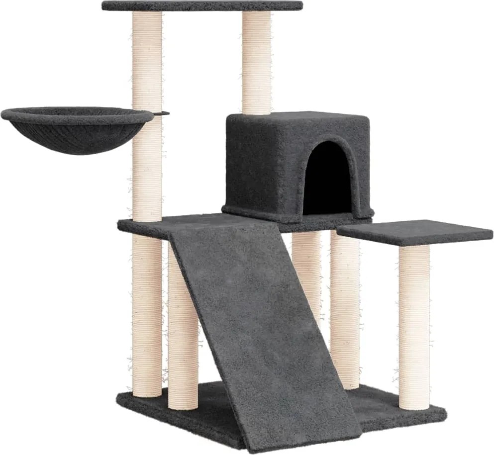 Škrabadlo pro kočky se sisalovými sloupky tmavě šedé 82 cm 171662
