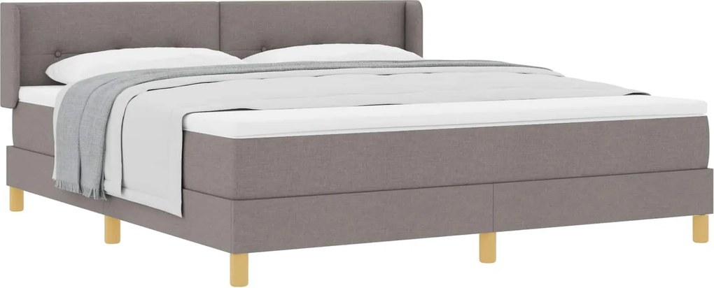 Postel s boxspringem s čelo Taupe 200 x 180 cm textil 3341311