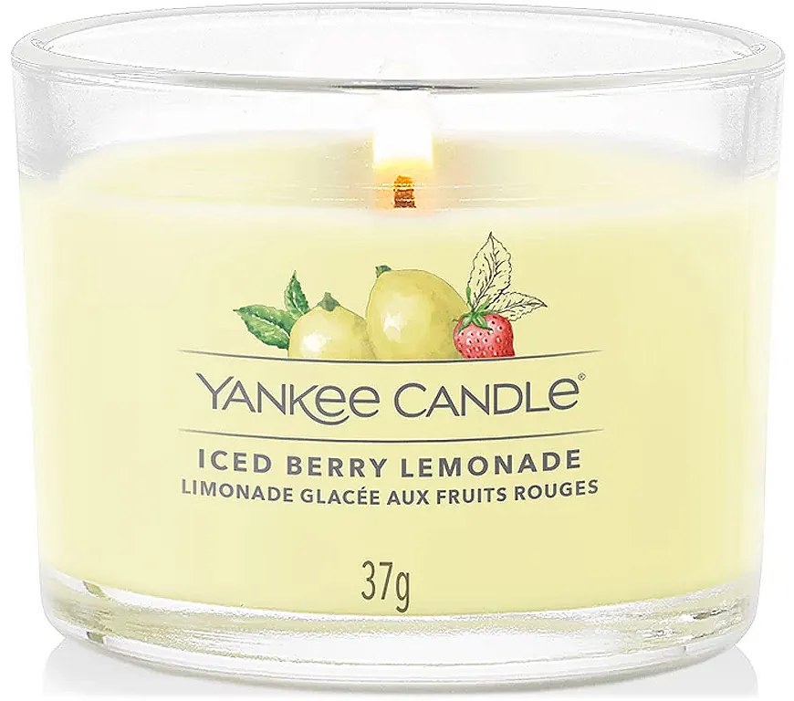 Yankee Candle –  votivní svíčka ve skle Iced Berry Lemonade (Ledová limonáda), 37 g