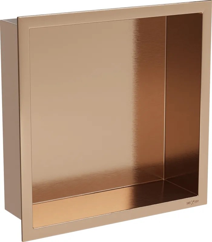 Mexen X-Wall-R nástěnná nika s přírubou 30 x 30 cm, kartáčovaná měď - 19C0303010