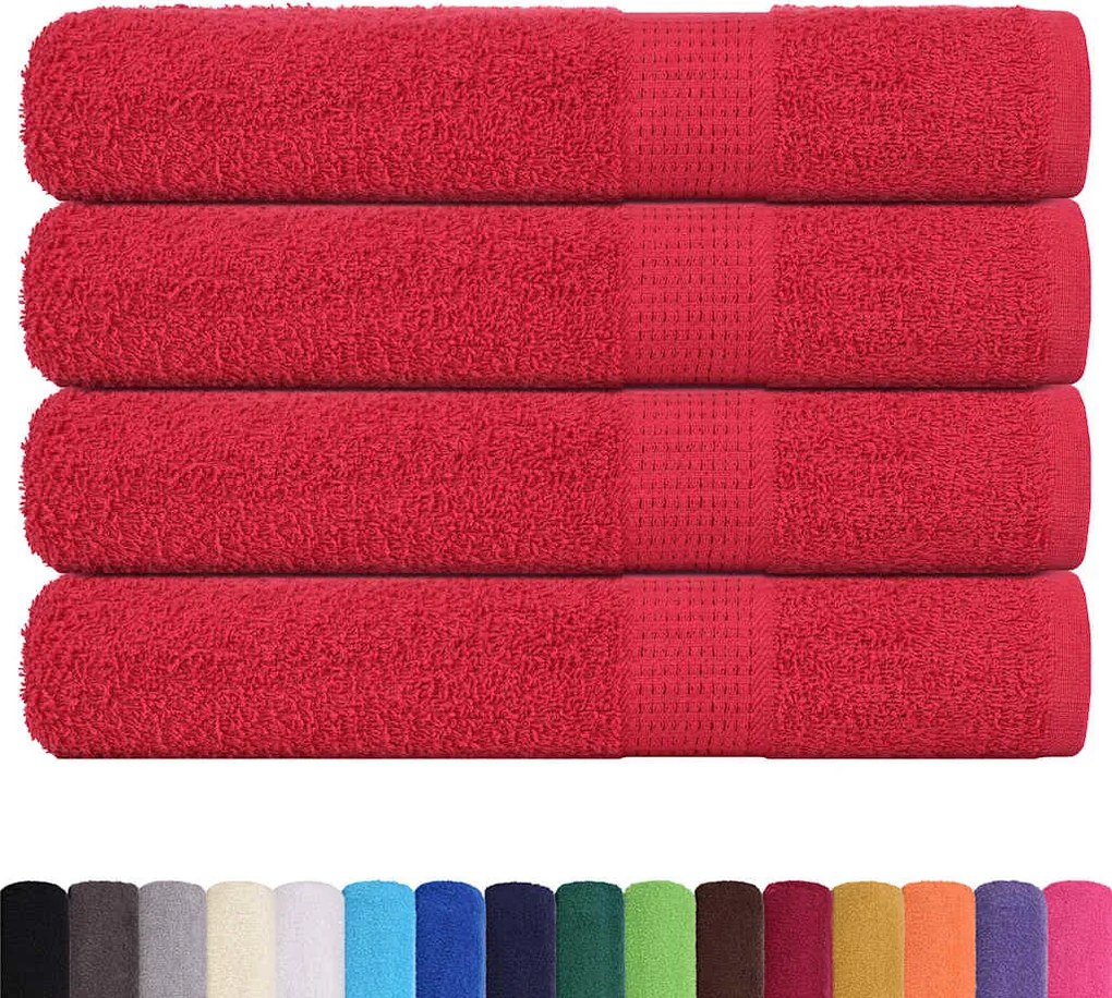 Saunové osušky FROGN 4 ks červené 80x200 cm 360 g/m² 136936