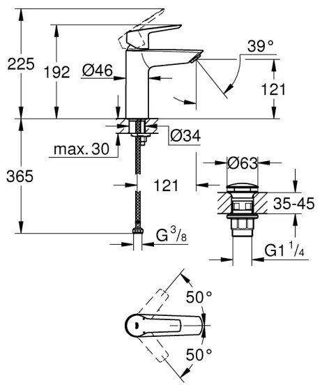 GROHE 235752432 - Umyvadlová baterie START 192 mm černá