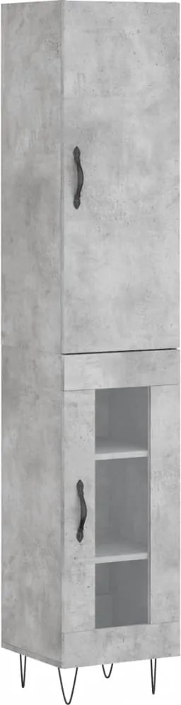 Skříň highboard betonově šedá 34,5x34x180 cm kompozitní dřevo 3199077