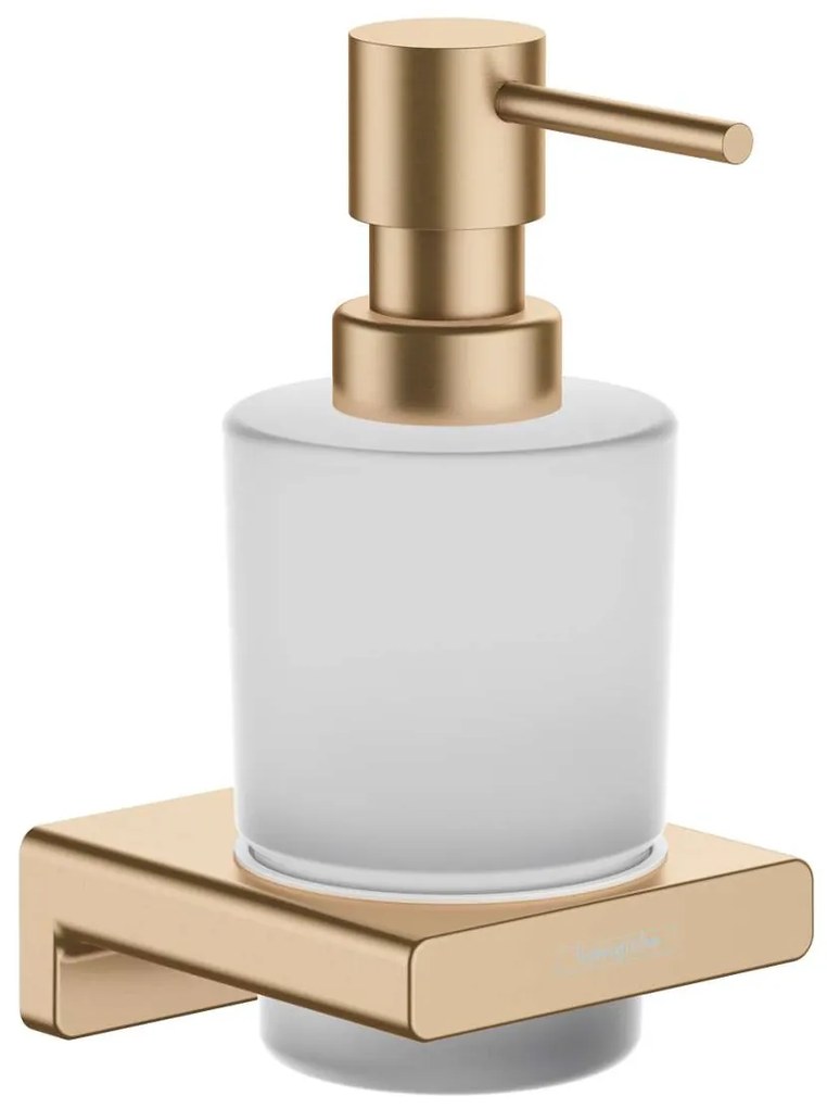 Hansgrohe AddStoris - Dávkovač mýdla s držákem, matné sklo/kartáčovaný bronz 41745140