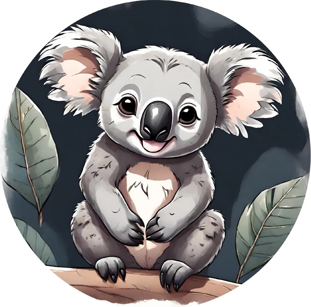 PIPPER. Kruhová samolepka na zeď "Koala" Velikost: 60cm