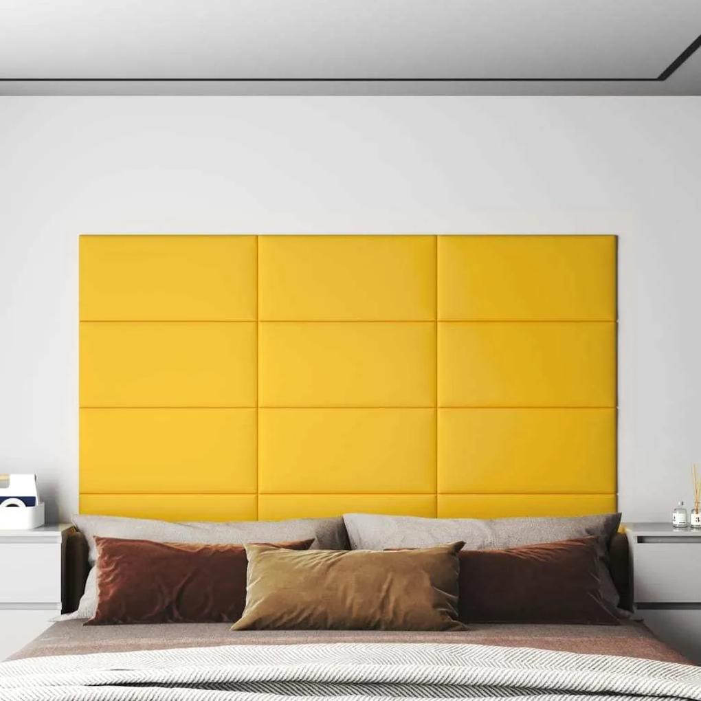 vidaXL Nástěnné panely 12 ks 60 x 30 cm samet 2,16 m² [343871] Barva: Žlutá